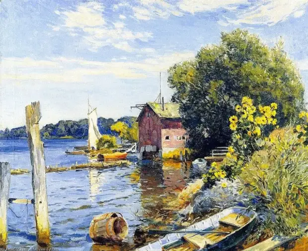 Artiste Mathias Joseph Alten (1871 - 1938). Impressionnisme doré