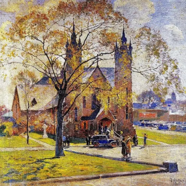 Artiste Mathias Joseph Alten (1871 - 1938). Impressionnisme doré