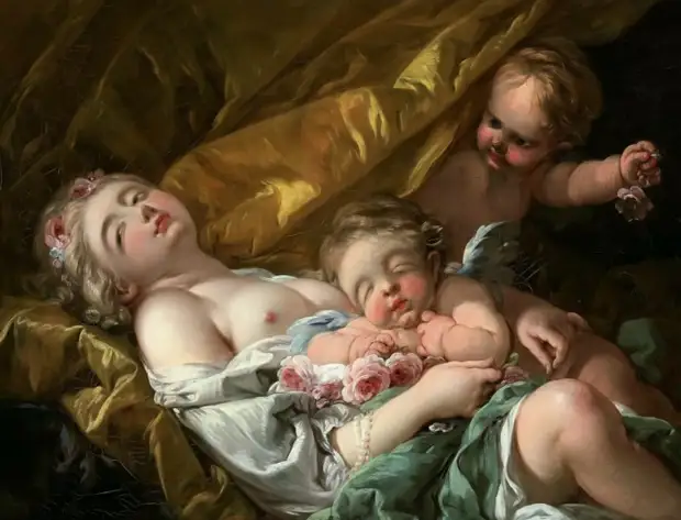 Venus at ang Puggy. May-akda: Francois Boucher.