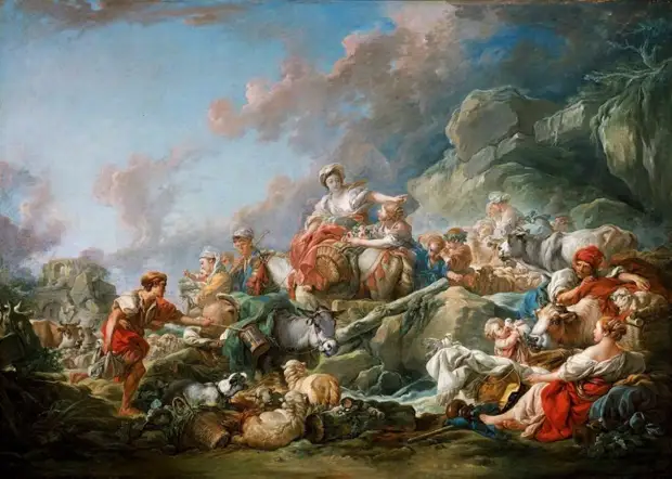 Returning from the market. Author: Francois Boucher.