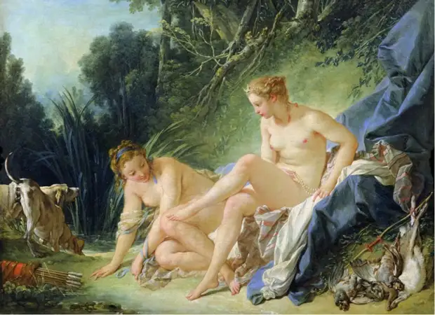 Diana bayan wanka. Mawallafi: Francois Boucher.