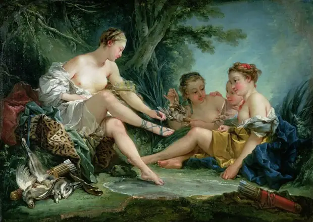 Diana ina ua uma le tuliga. Tusitala: Francois Boucher.