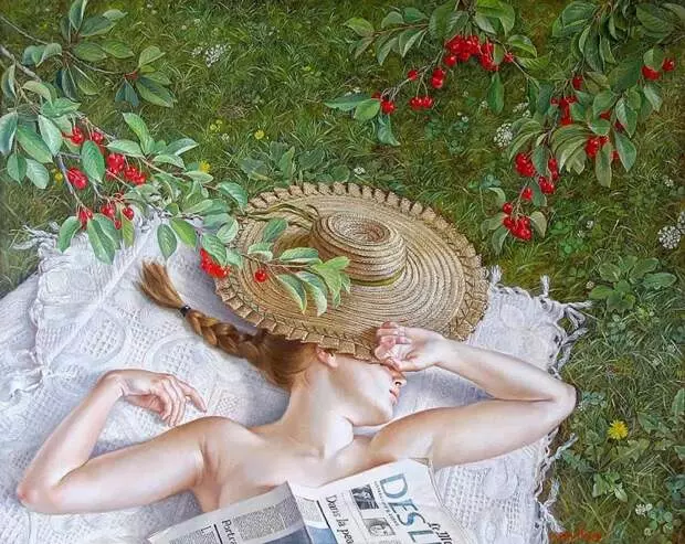 Artista Francine Van Hove. Y la mujer es francesa, seria y dulce