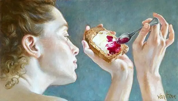 Sənətçi Francine Van Hove. Və qadın fransızdır, ciddi və şirindir