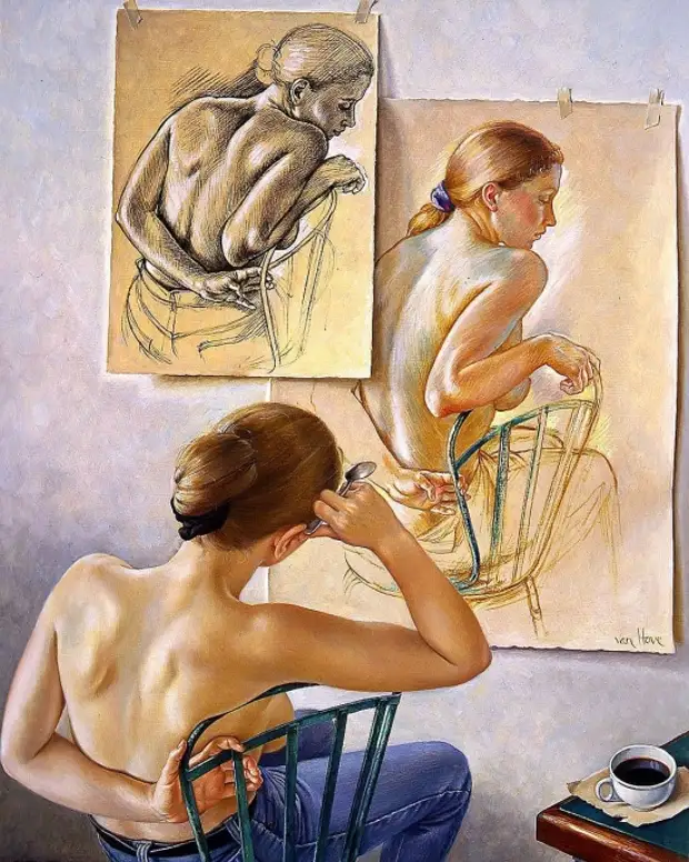 Umelec Francine Van Hove. A žena je Francúzka, vážna a milá