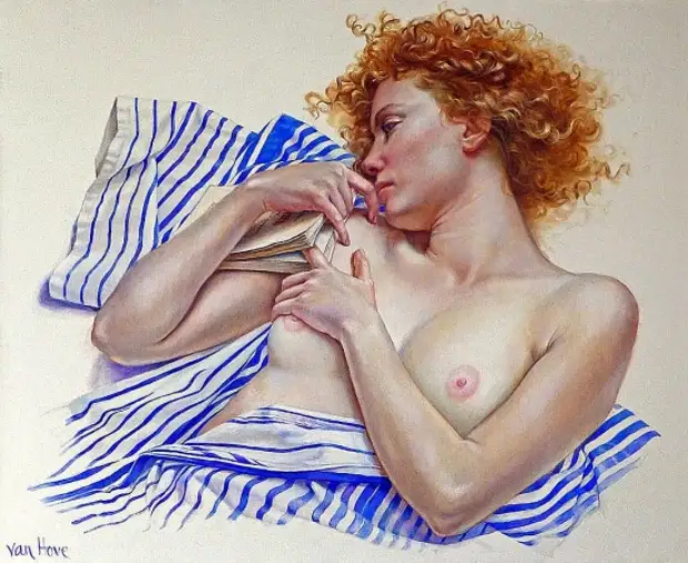 Umelec Francine Van Hove. A žena je Francúzka, vážna a milá