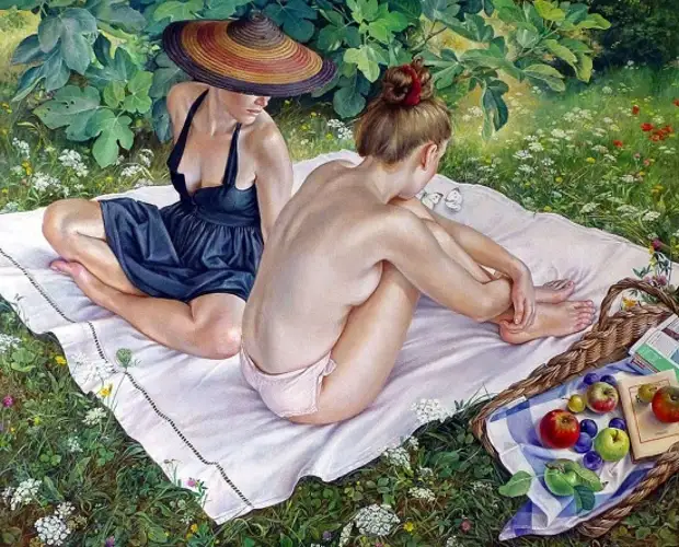 Umelec Francine Van Hove. A žena je Francúzka, vážna a milá