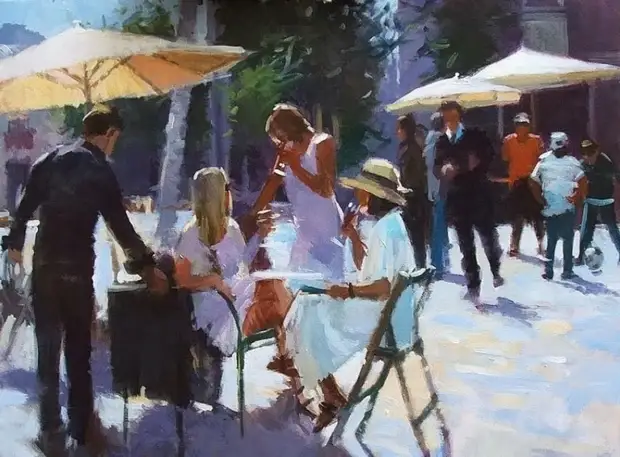 Artiste David Farrant. Le jeu de la lumière et du brouillard