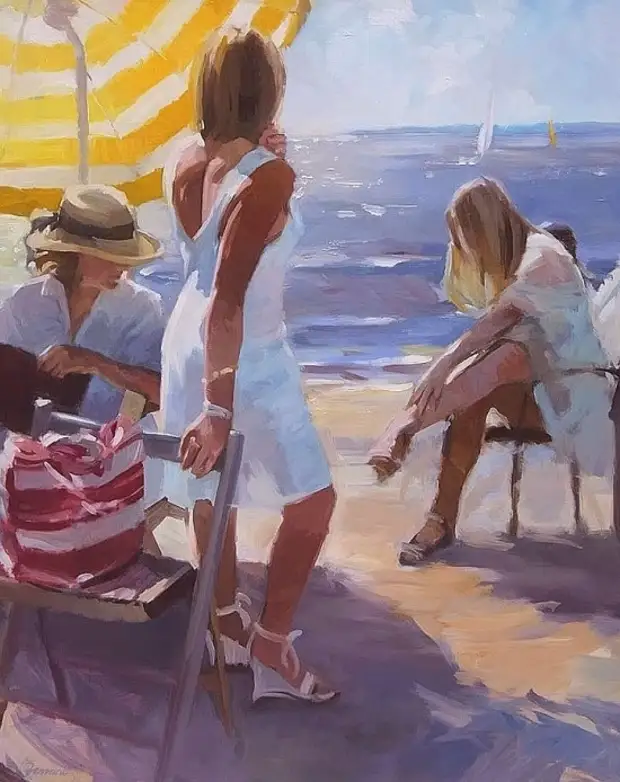 Artiste David Farrant. Le jeu de la lumière et du brouillard