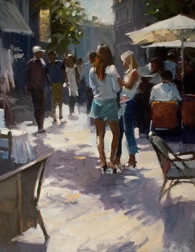 Artiste David Farrant. Le jeu de la lumière et du brouillard