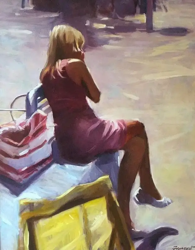 David Farrant artista. Argiaren eta lainoaren jolasa