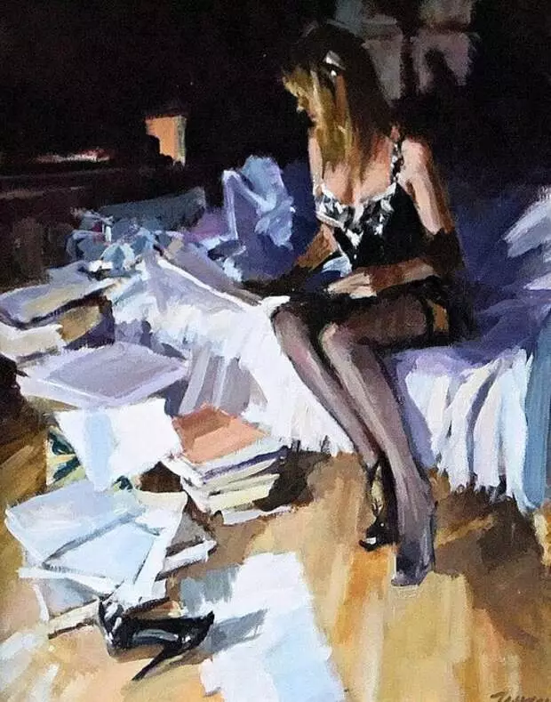 David Farrant artista. Argiaren eta lainoaren jolasa