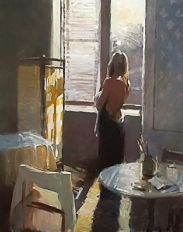 David Farrant artista. Argiaren eta lainoaren jolasa