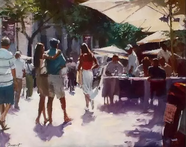 David Farrant artista. Argiaren eta lainoaren jolasa