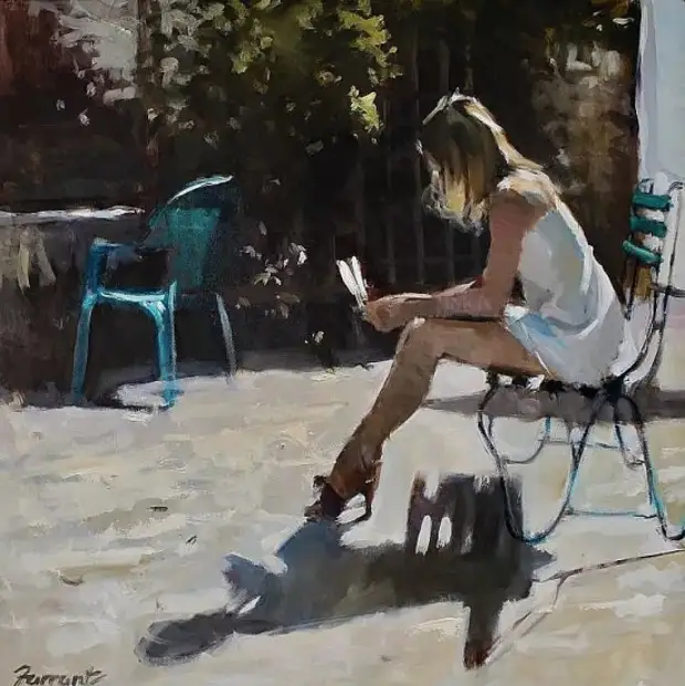 David Farrant artista. Argiaren eta lainoaren jolasa