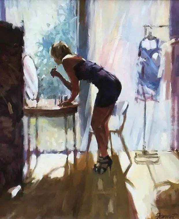 David Farrant artista. Argiaren eta lainoaren jolasa