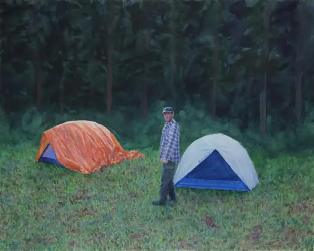 Camp de tentes dans la forêt. Auteur : Tim Gardner.