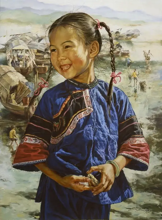 Children's spontaneity in the paintings of the Chinese artist Wai Ming