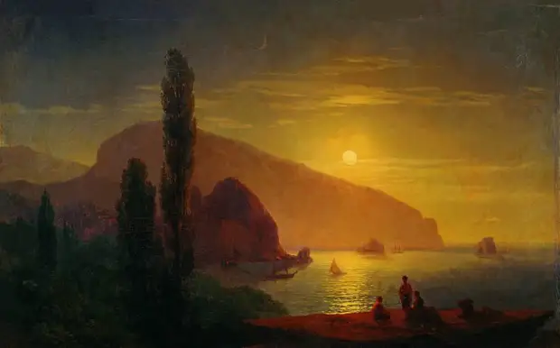 Kırım'da gece. Ayu-Dag 1850 63h94'ün görünümü. İvan Konstantinoviç Ayvazovski