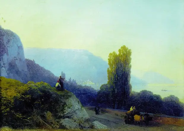 Ar an mbealach go Yalta 1860í 19.8х27.7. Ivan Constantinovich Aivazovski