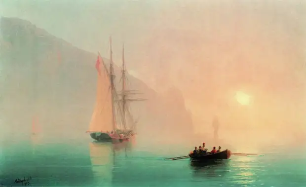 Ayu-Dag vào một ngày sương mù 1853 28h36. Ivan Constantinovich Aivazovski