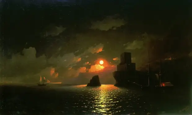 Tunglskin nótt 1849 123h192. Ivan Constantinovich Aivazovski