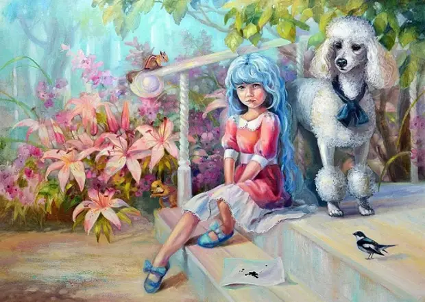 Artista Julia Nepriyatel. Il mio gatto fa le fusa favole meravigliose