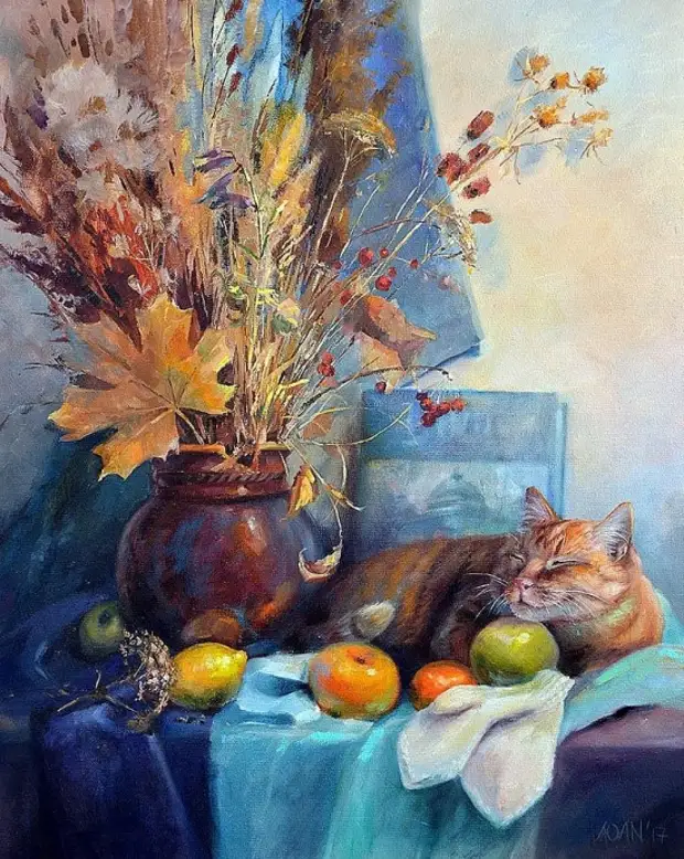 Artista Julia Nepriyatel. Il mio gatto fa le fusa favole meravigliose