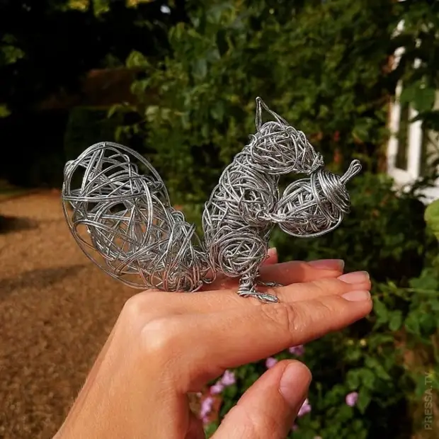 Incredible galvanized wire animal sculptures