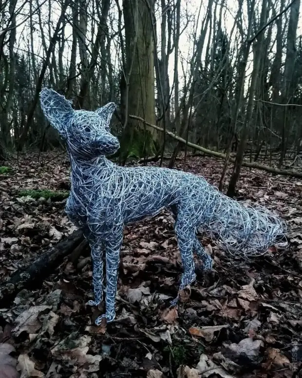 Incredible galvanized wire animal sculptures