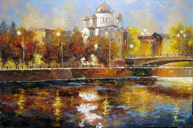 Karya artis Boev Sergei Yurievich. Landskap bandar. (33 gambar)