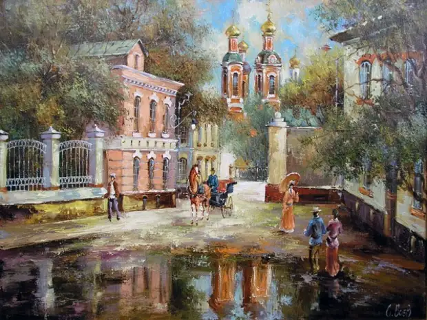 Karya artis Boev Sergei Yurievich. Landskap bandar. (33 gambar)