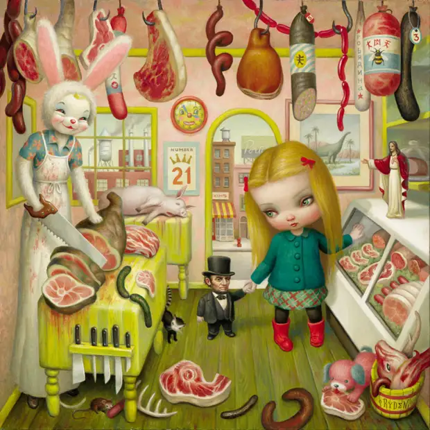 Piktura të çuditshme nga Mark Ryden Mark Ryden, piktura, mason, shejtan, artist