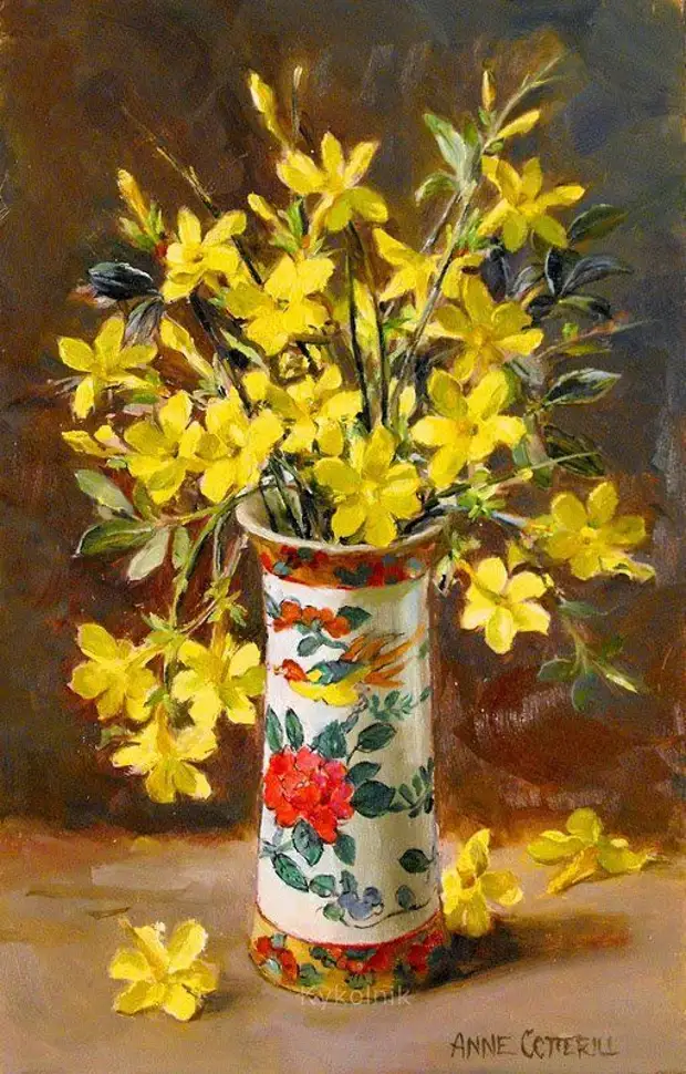 Florrakontoj de Anne Cotterill (britoj, 1933 - 2010)