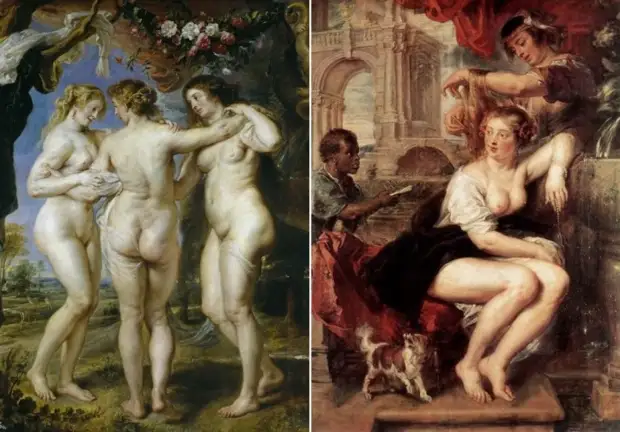 Rubens. Links - Trije genades, 1639. Rjochts - Bathseba by de Fontein, 1635 | Foto: rybens.ru