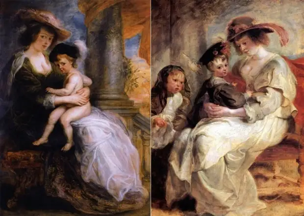 Rubens. Links - Portret van Helena Fourman met haar eerstgeborene Frans, 1635. Rechts - Helena Fourman met kinderen Claire-Jeanne en Francois, 1636-1637 | Foto: rybens.ru