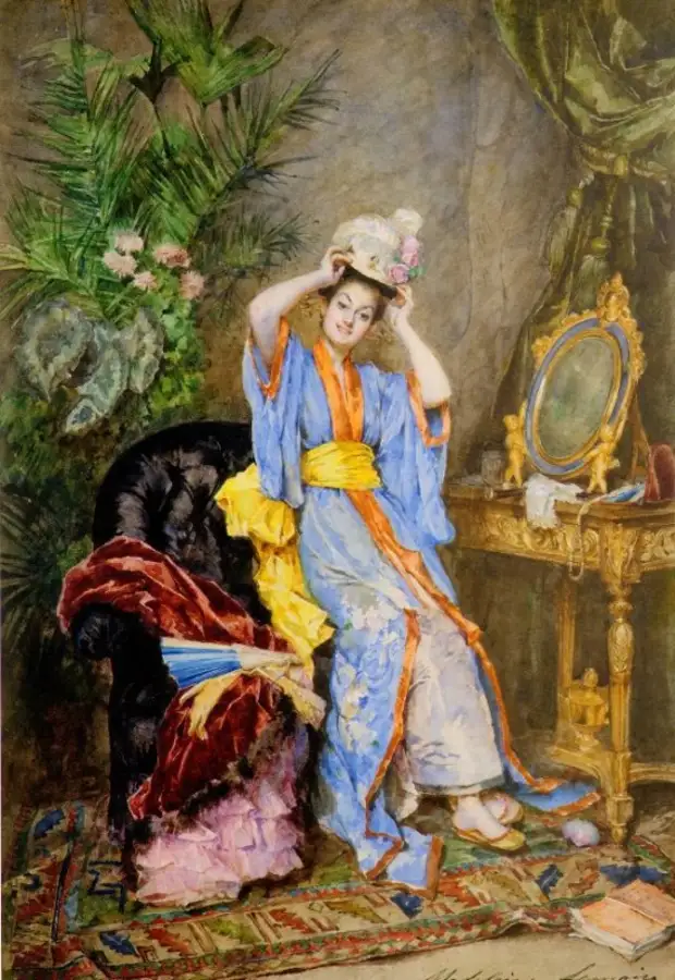 Artista Madeleine Jeanne Lemaire (1845 - 1926). Lei è la seconda dopo dio