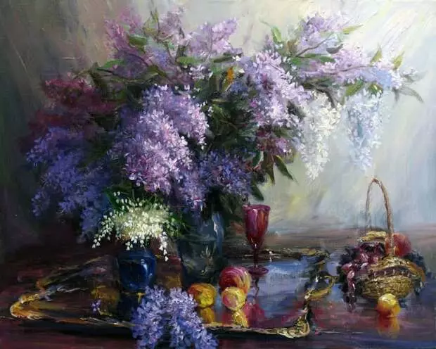 Artist Valery Busygin. Ala mmiri nke lilac