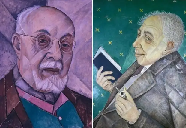 Marevna. Left - Portrait of Henri Matisse, 1956. Right - Portrait of Ilya Ehrenburg, 1956