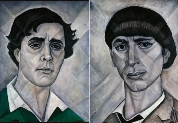 Marevna. Links - Porträt von Amedeo Modigliani, 1955. Rechts - Porträt von Osip Zadkine
