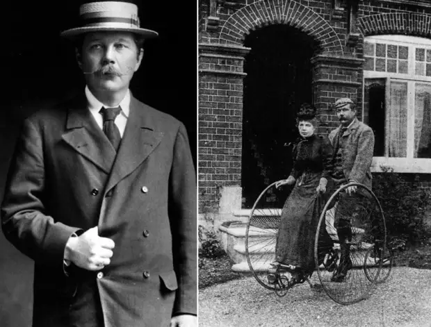 Arthur Conan Doyle com sua esposa | Foto: kinopoisk.ru e lifeitfunny.com