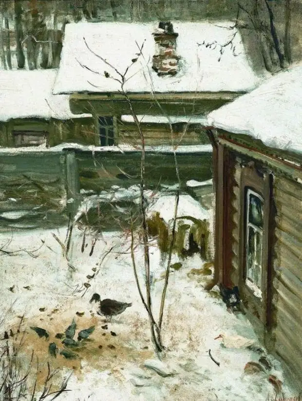 Alexey Savrasov, Tsakar gida, hunturu. 1870th