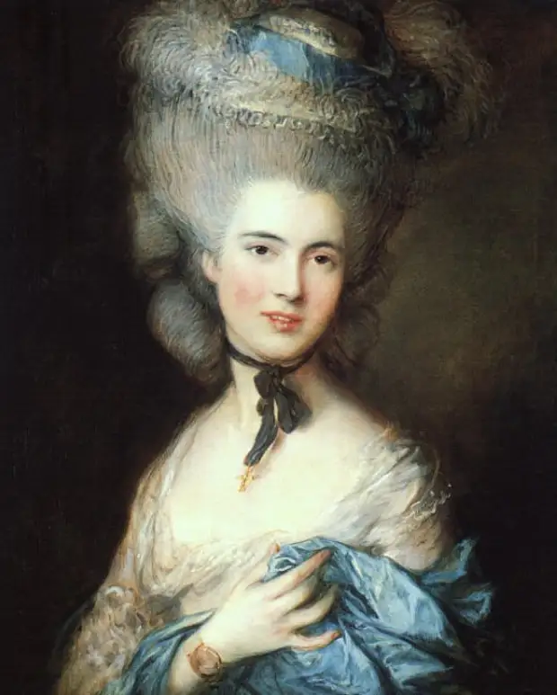 Thomas Gainsborough. Eserese nke Nwanyị na -acha anụnụ anụnụ, ngwụsị afọ 1770