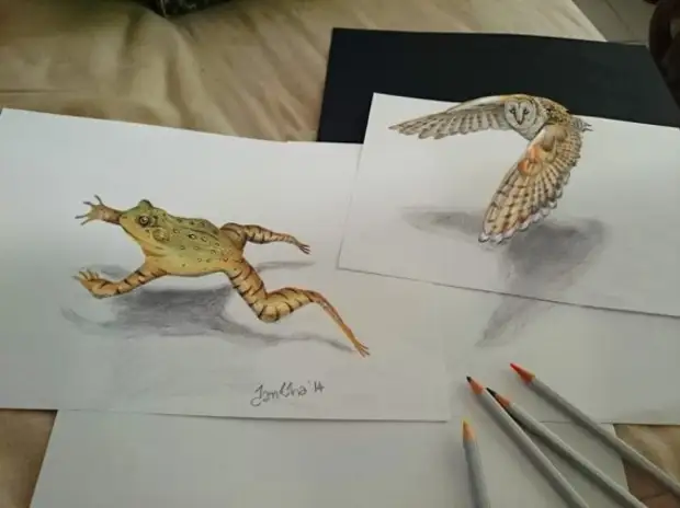 Desenhos incríveis em 3D feitos por um jovem artista