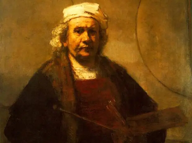 Rembrandt van Rijn. זעלבסט-פּאָרטרעט, אַפּפּראָקס. 1660. פראַגמענט