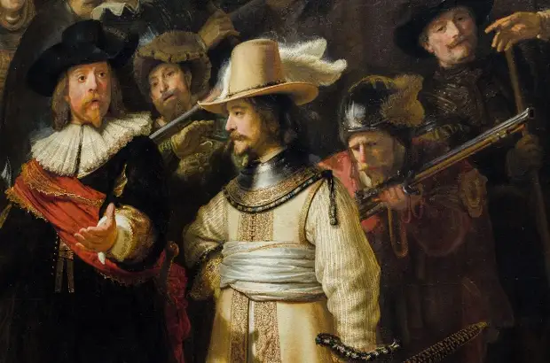 Rembrandt van Rijn. נאַכט וואַך, 1642. דעטאַל