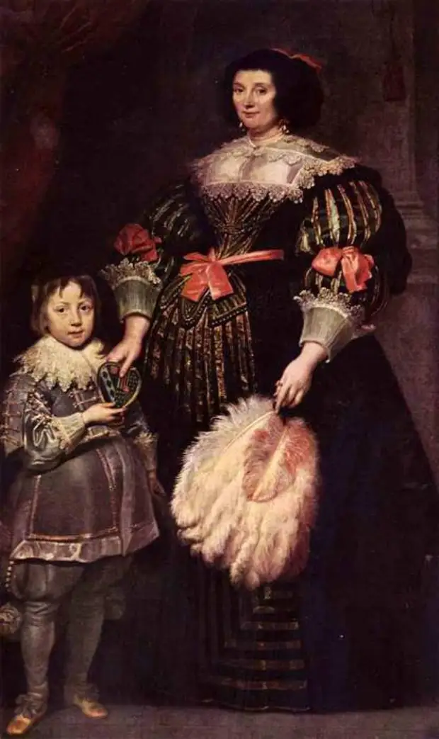 Charlotte Butkens la signora Anua con suo figlio, 1631. Di Anton van Dyck.