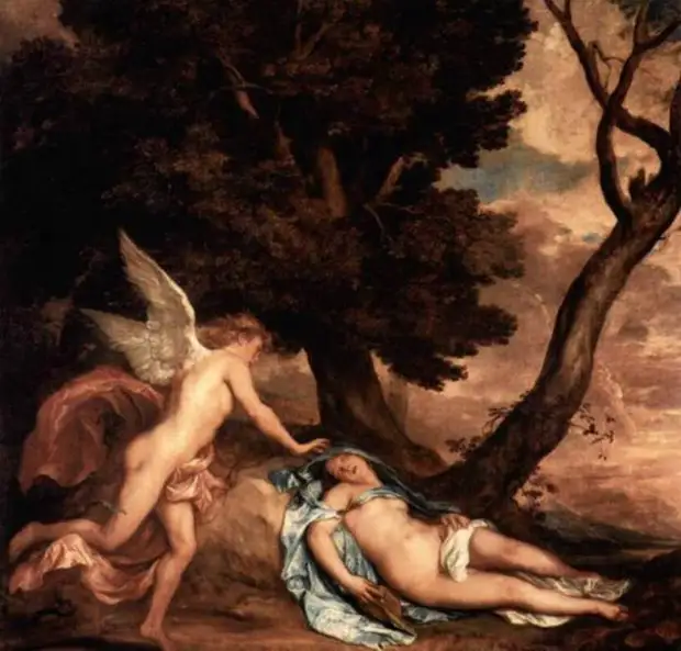 Cupid እና Psyche ፣ 1638። በአንቶን ቫን ዳይክ።