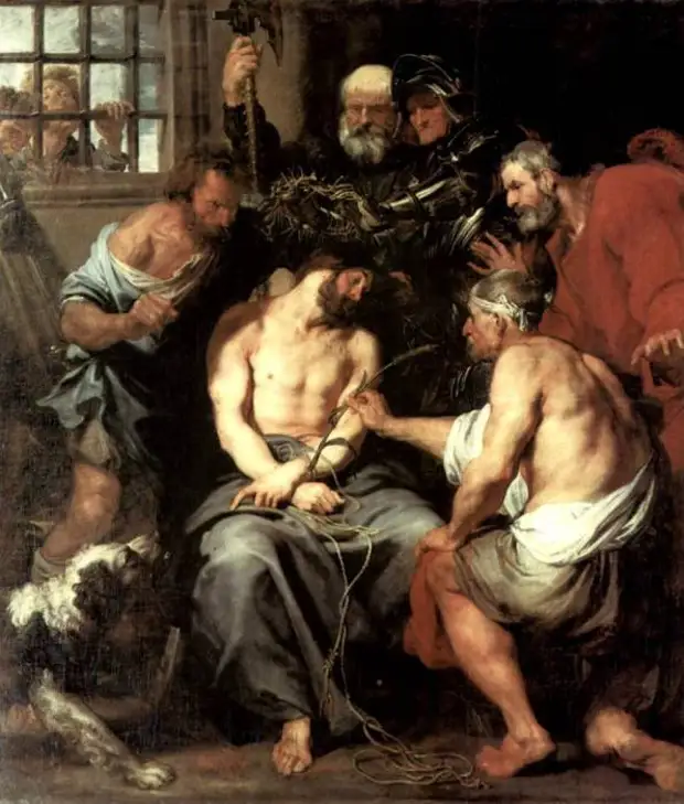 Kröning med törnen, 1620 Av Antoon van Dyck.