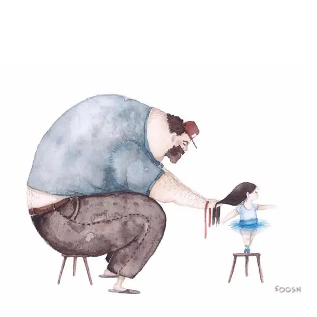 Jolies illustrations d'amour entre père et fille (15 photos)